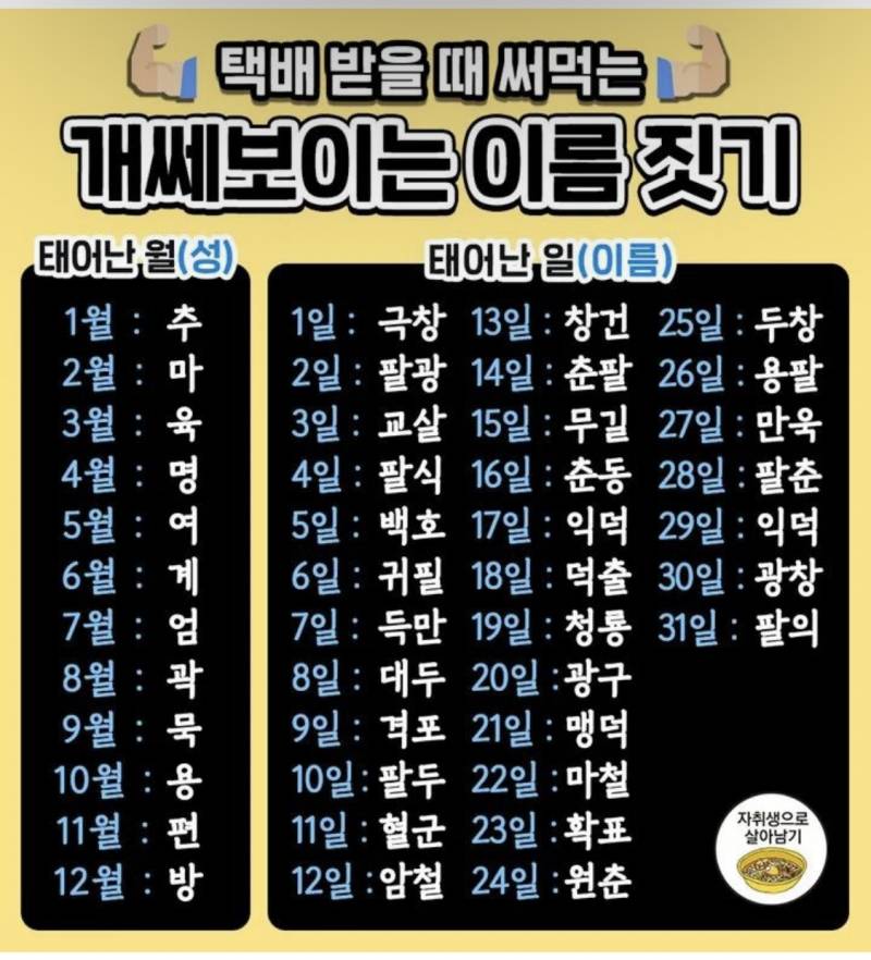 기 쎄보이는 이름짓기 익들은 뭐야 인스티즈 instiz 일상 카테고리