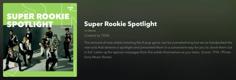 TIDAL에서 슈퍼루키 아티스트 선정된 TFN - 인스티즈(instiz) 이슈 카테고리