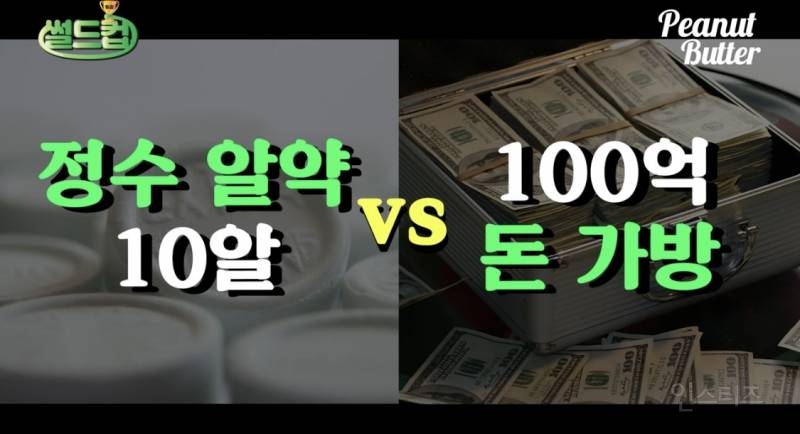 무인도에서 정수 알약 vs 100억 - 인스티즈(instiz) 이슈 카테고리