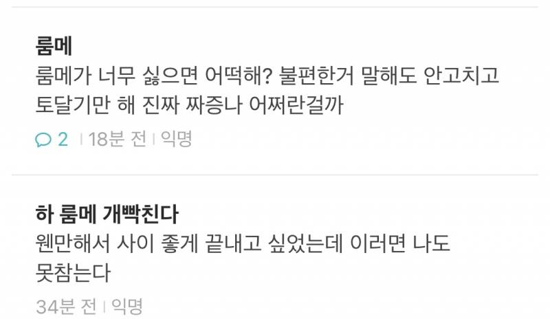 [잡담] 에타 개웃기네 너네 둘이 룸메아니냐 - 인스티즈(instiz) 일상 카테고리