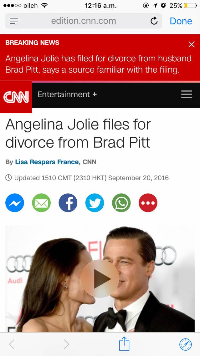 CNN속보) 안젤리나졸리-브래드피트 이혼 - 인스티즈(instiz) 이슈 카테고리