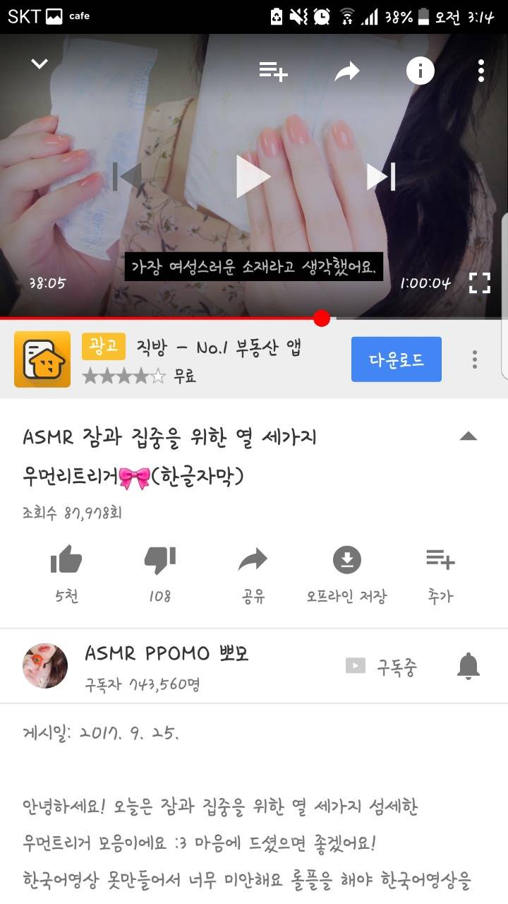생리대로 asmr찍는 유튜버 - 인스티즈(instiz) 이슈 카테고리