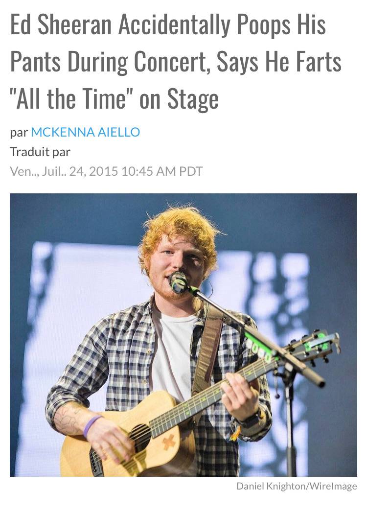 TMI) 에드 시런은 공연하다 실수로 똥방귀 싼적 있다 - 인스티즈(instiz) 이슈 카테고리