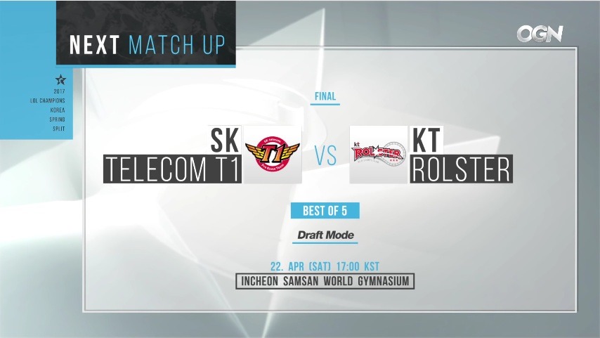 [LOL] SK텔레콤 T1 vs KT 롤스터, 오늘자 2017 LCK 스프링 스플릿 결승전 매치업 - 인스티즈(instiz) 이슈 카테고리