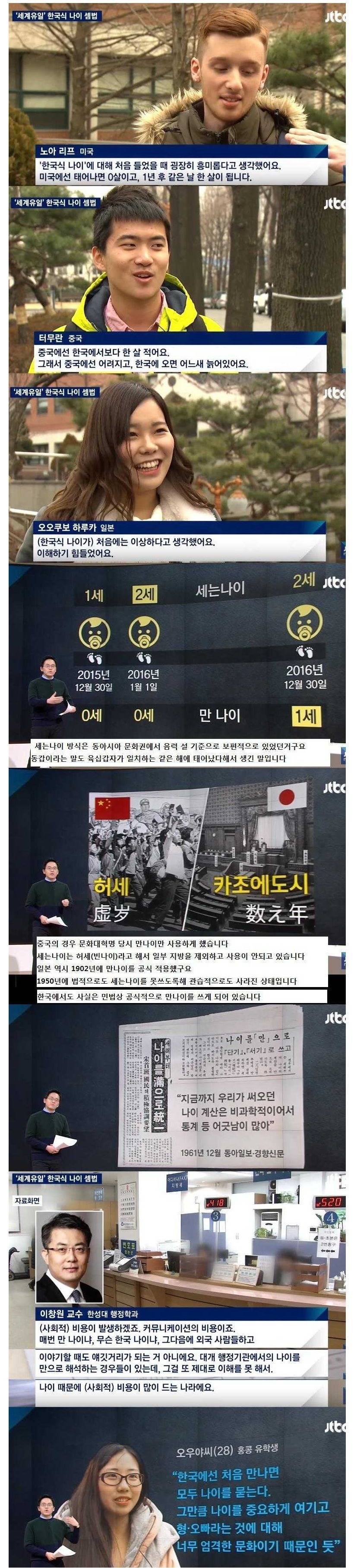 세계유일 한국식 나이 셈법 - 인스티즈(instiz) 이슈 카테고리