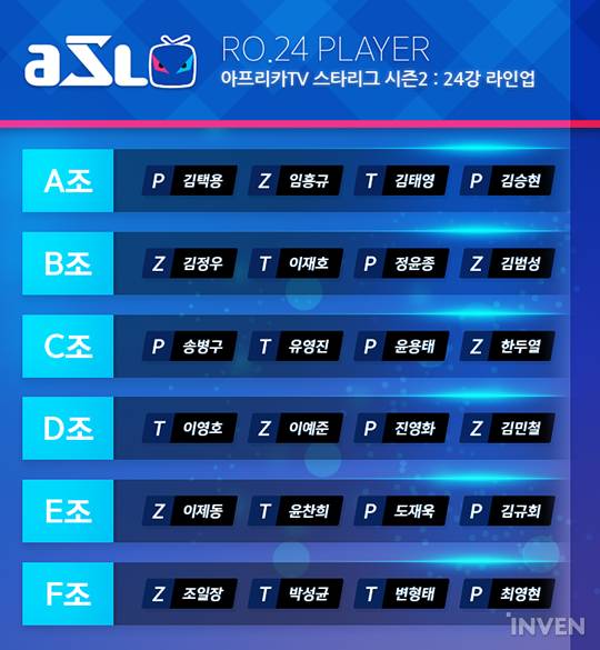 [스타1] 아프리카TV 스타리그 대진표 - 인스티즈(instiz) 이슈 카테고리