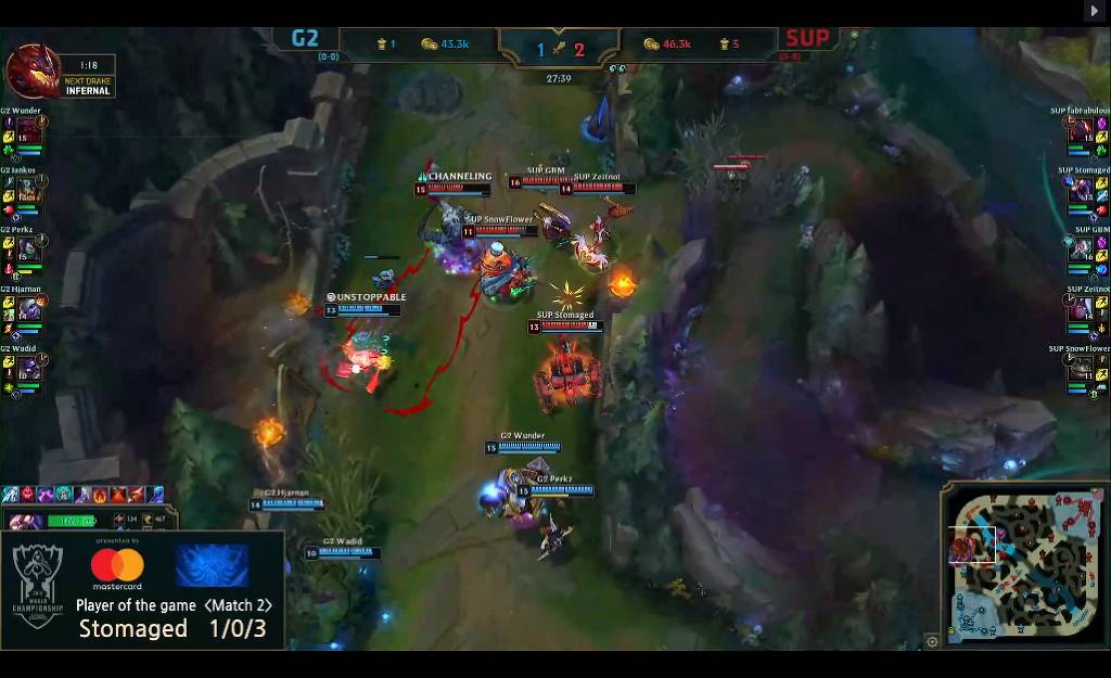 [LOL] 2018 롤드컵 플레이-인 스테이지 / 대회 이틀째 제 2경기, G2(유럽) vs SUP(터키) - 경기결과 - 인스티즈(instiz) 이슈 카테고리