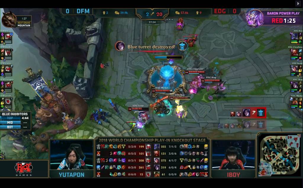 [LOL] 2018 롤드컵 플레이-인 스테이지 / 넉아웃 스테이지 2경기(5판 3선승),'DFM(일본) vs EDG(중국)'- 1세트 결과 - 인스티즈(instiz) 이슈 카테고리