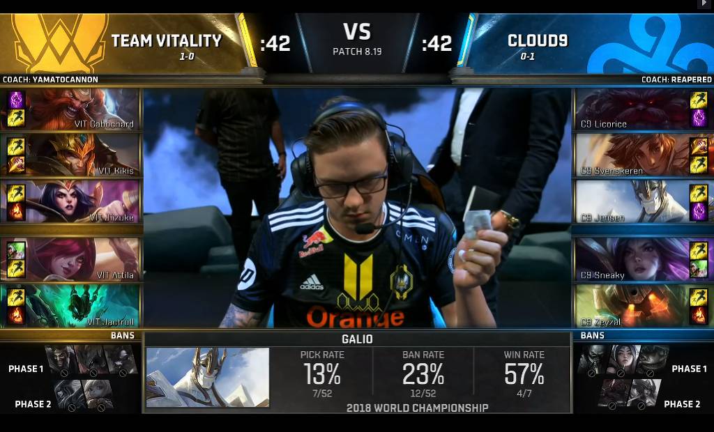 [LOL] 2018 롤드컵 그룹 스테이지 / 대회 둘쨋날 5경기,'VIT(유럽) vs C9(북미)'- 경기결과 - 인스티즈(instiz) 이슈 카테고리