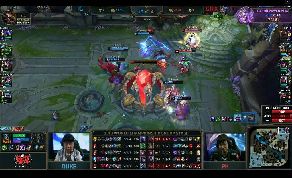 [LOL] 2018 롤드컵 그룹 스테이지 / 대회 둘쨋날 4경기,'IG(중국) vs GRX(대만)'- 경기결과 - 인스티즈(instiz) 이슈 카테고리