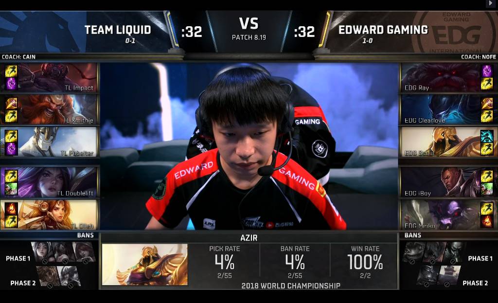 [LOL] 2018 롤드컵 그룹 스테이지 / 대회 셋째날 2경기,'TL(북미) vs EDG(중국)'- 경기결과 - 인스티즈(instiz) 이슈 카테고리