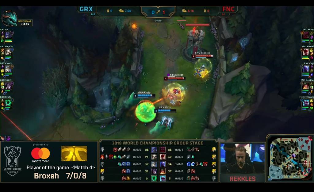 [LOL] 2018 롤드컵 그룹 스테이지 / 대회 넷째날 4경기,'GRX(대만) vs FNC(유럽)'- 경기결과 - 인스티즈(instiz) 이슈 카테고리