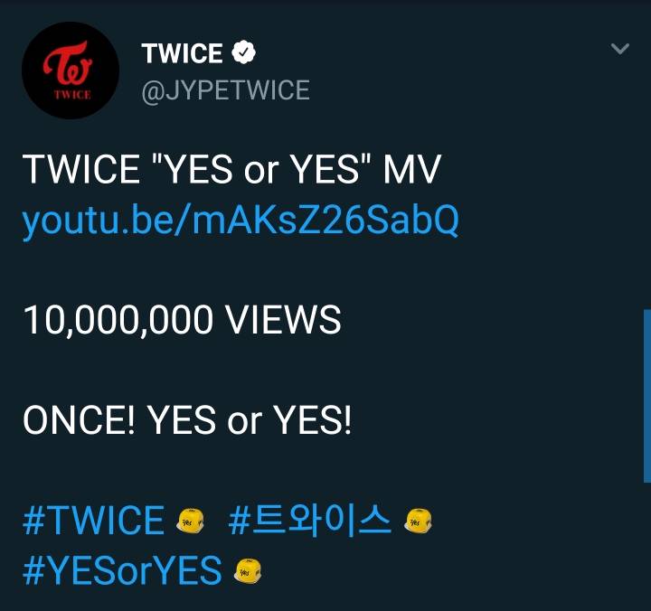 트와이스 YES or YES MV 걸그룹 역대 최단시간 1000만뷰 돌파 - 인스티즈(instiz) 이슈 카테고리