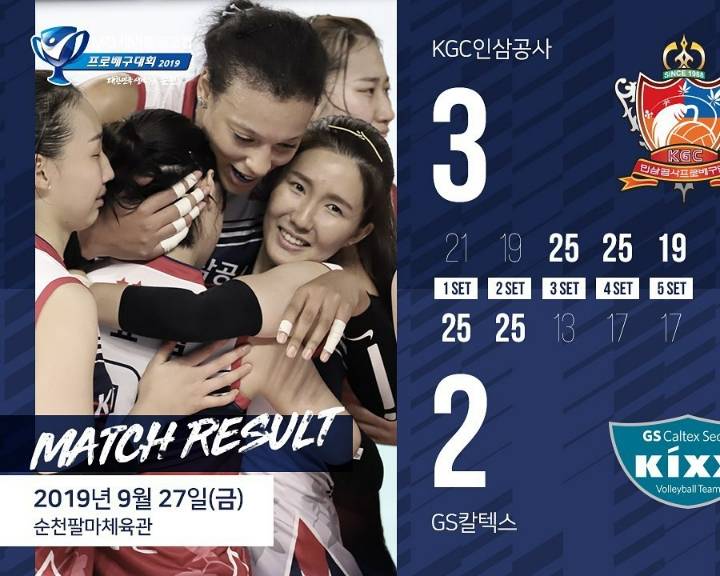 오늘자 KGC인삼공사vGS칼텍스 경기 결과 - 인스티즈(instiz) 이슈 카테고리