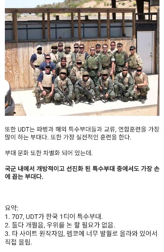 한국 1티어 특수부대 UDT와 707 차이 비교....jpg - 인스티즈(instiz) 인티포털 카테고리