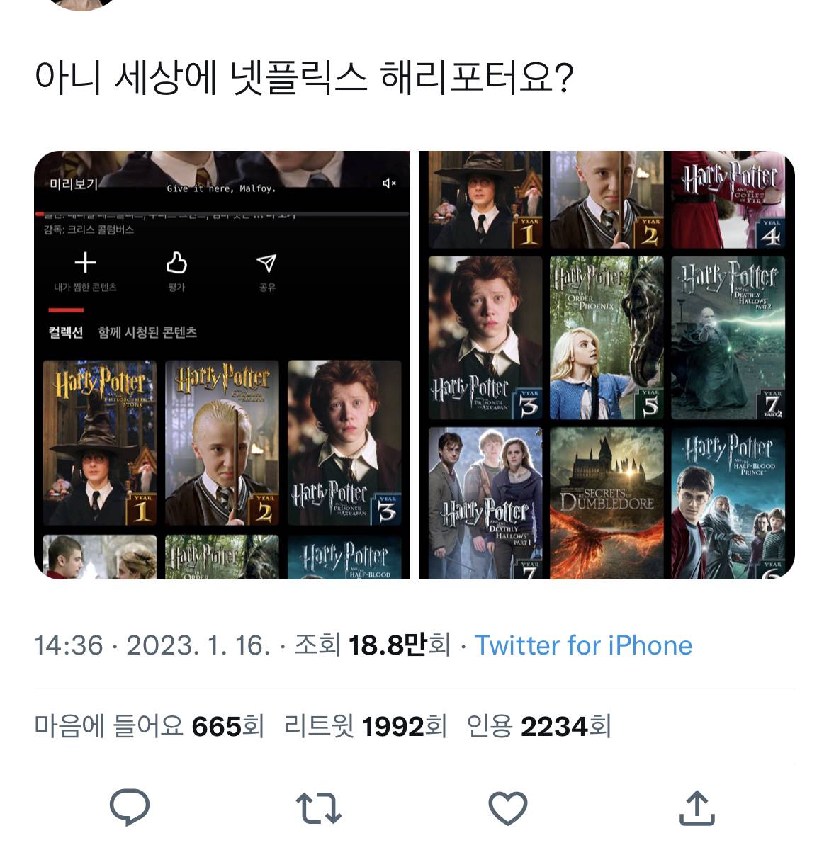 아니 세상에 넷플릭스에 해리포터요?.twt - 인스티즈(instiz) 인티포털 카테고리