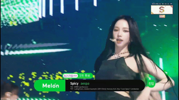 오늘자 인기가요 흑발로 돌아온 카리나.gif - 인스티즈(instiz) 이슈 카테고리