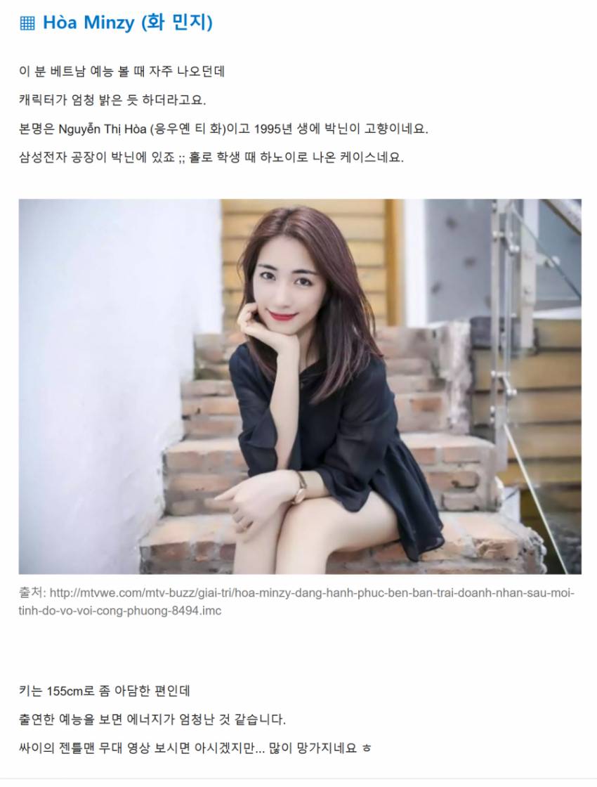 MZ세대 베트남 연예인들 예명 근황 - 인스티즈(instiz) 이슈 카테고리