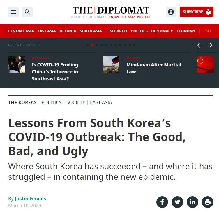 [美디플로맷] 대한민국의 코로나19 사태에서 배울 수 있는 교훈들: 착한 놈들, 나쁜 놈들, 그리고 추악한 놈들 - 인스티즈 ...