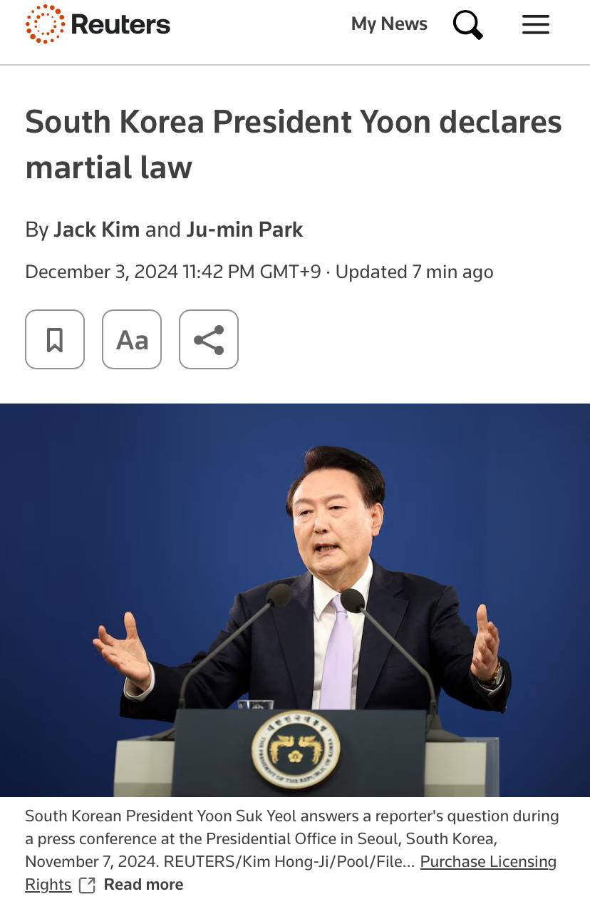 CNN, BBC, REUTER, AP 외신 에 뜬 계엄령 선포 - 인스티즈(instiz) 이슈 카테고리